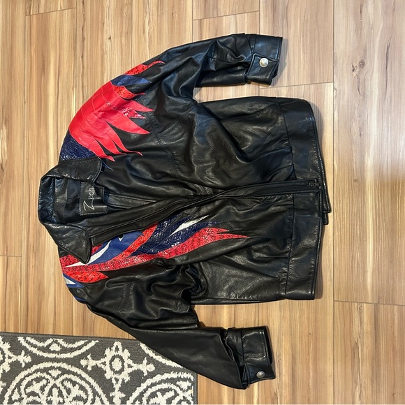 Arrow | Jackets & Coats | Vintage 8s Leather Bomber Jacket Patch Work ...